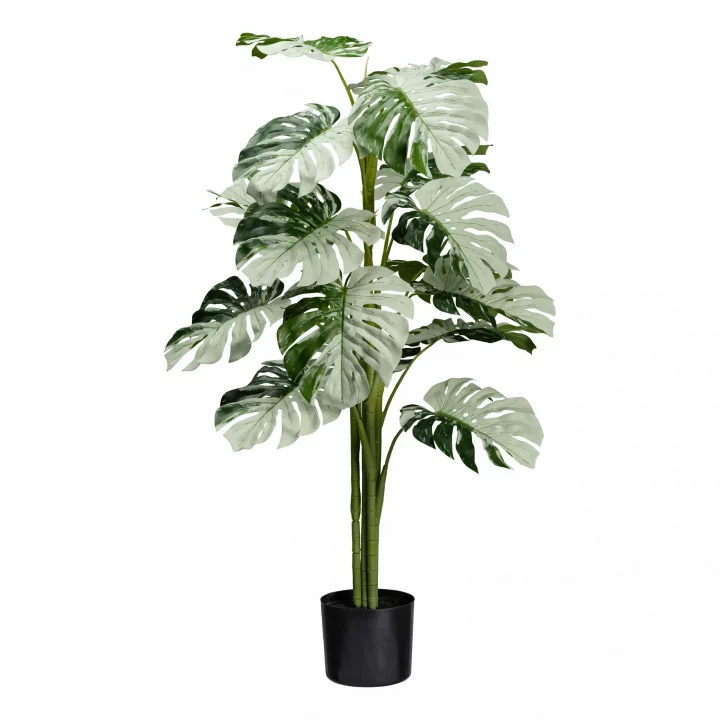 Deko-Monstera - HØ ca. 15x13 cm, Grün/Weiß - Möbel Nachtsheim